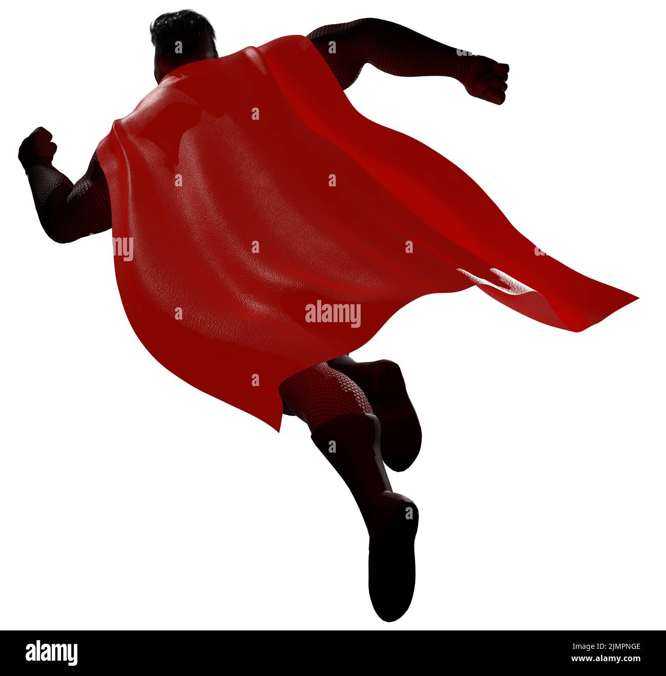 Superhero Running Isolated Silhouette 3D Render 5 Stock Photo - Alamy