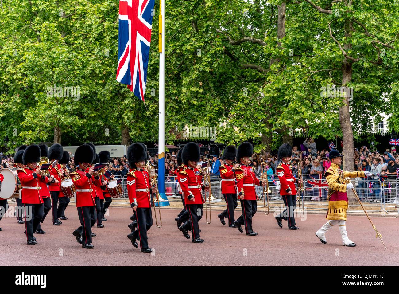 Army Musicians Take Part In The Queen's Birthday Parade By Marching ...