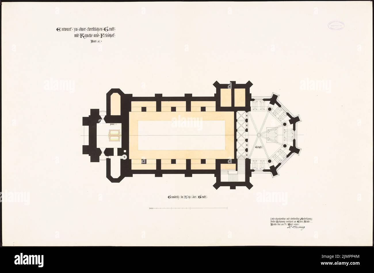 Hartung Hugo (1855-1932), Princely crypt with chapel and cemetery (May ...
