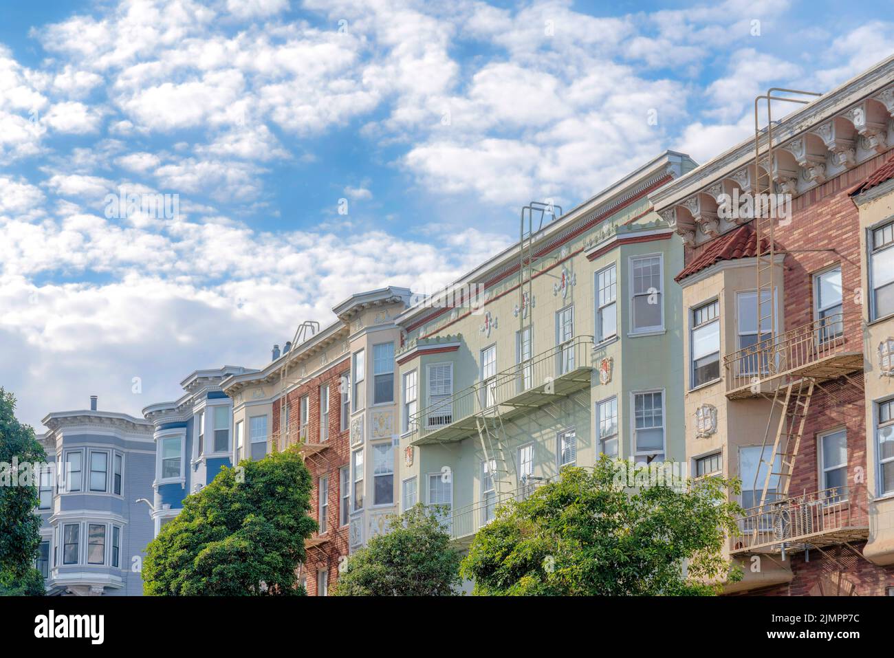Houses at the suburbs community of San Francisco, California with ...