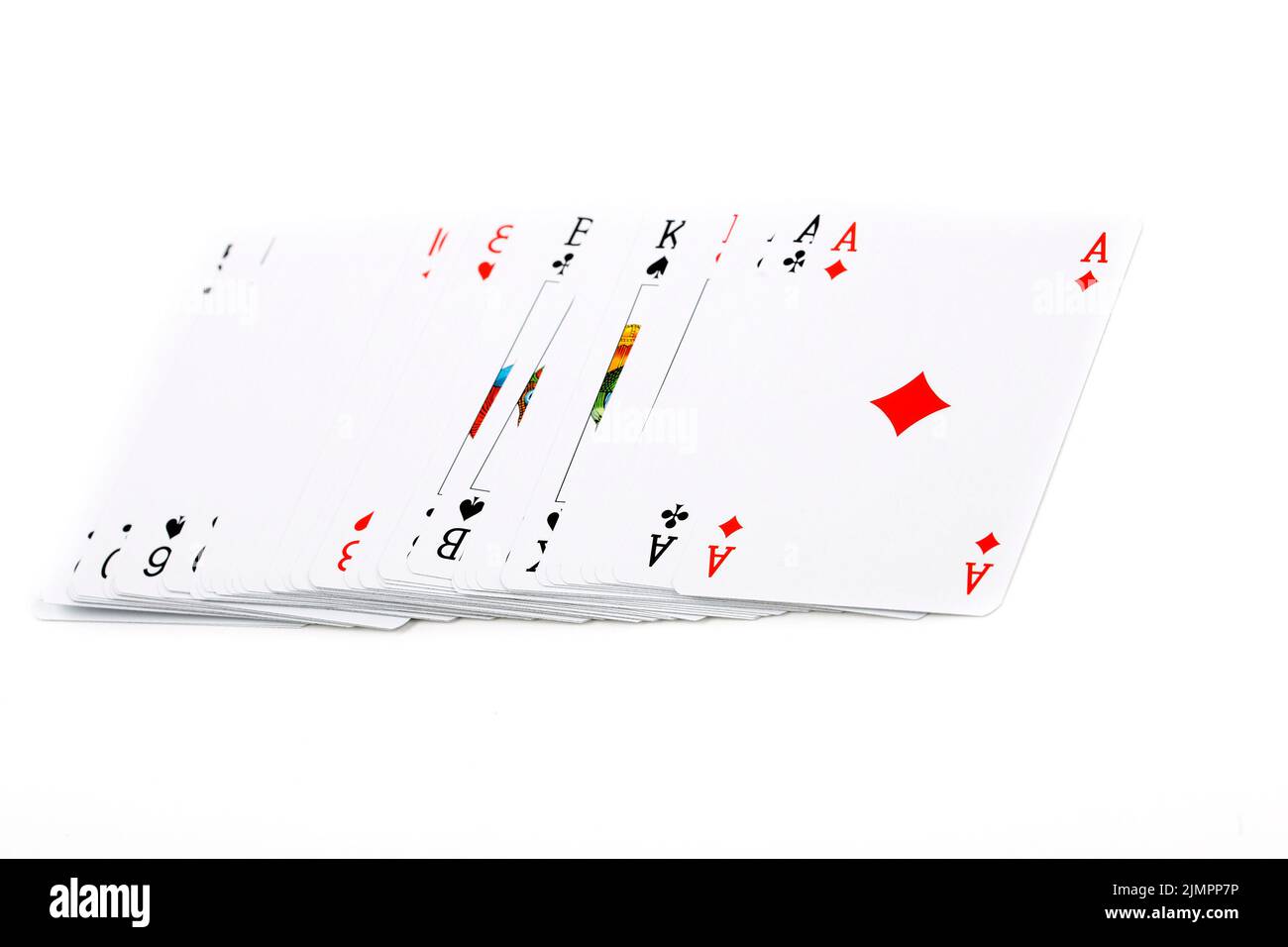 Deck of playing cards on a white background Stock Photo - Alamy