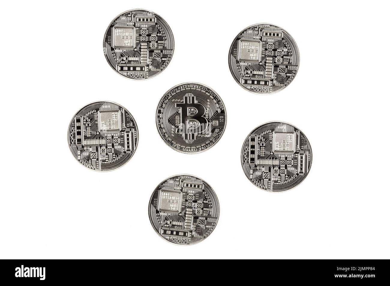 Cryptocurrency silver bitcoin coin hi-res stock photography and images ...