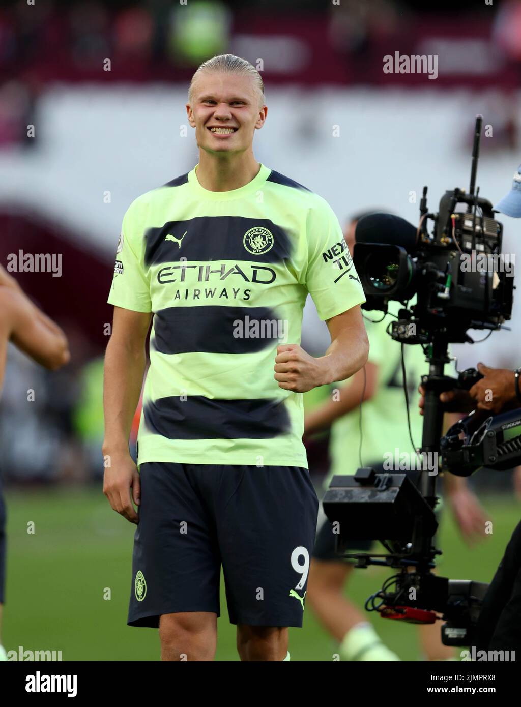 Manchester City's Erling Haaland on the pitch after the full time ...