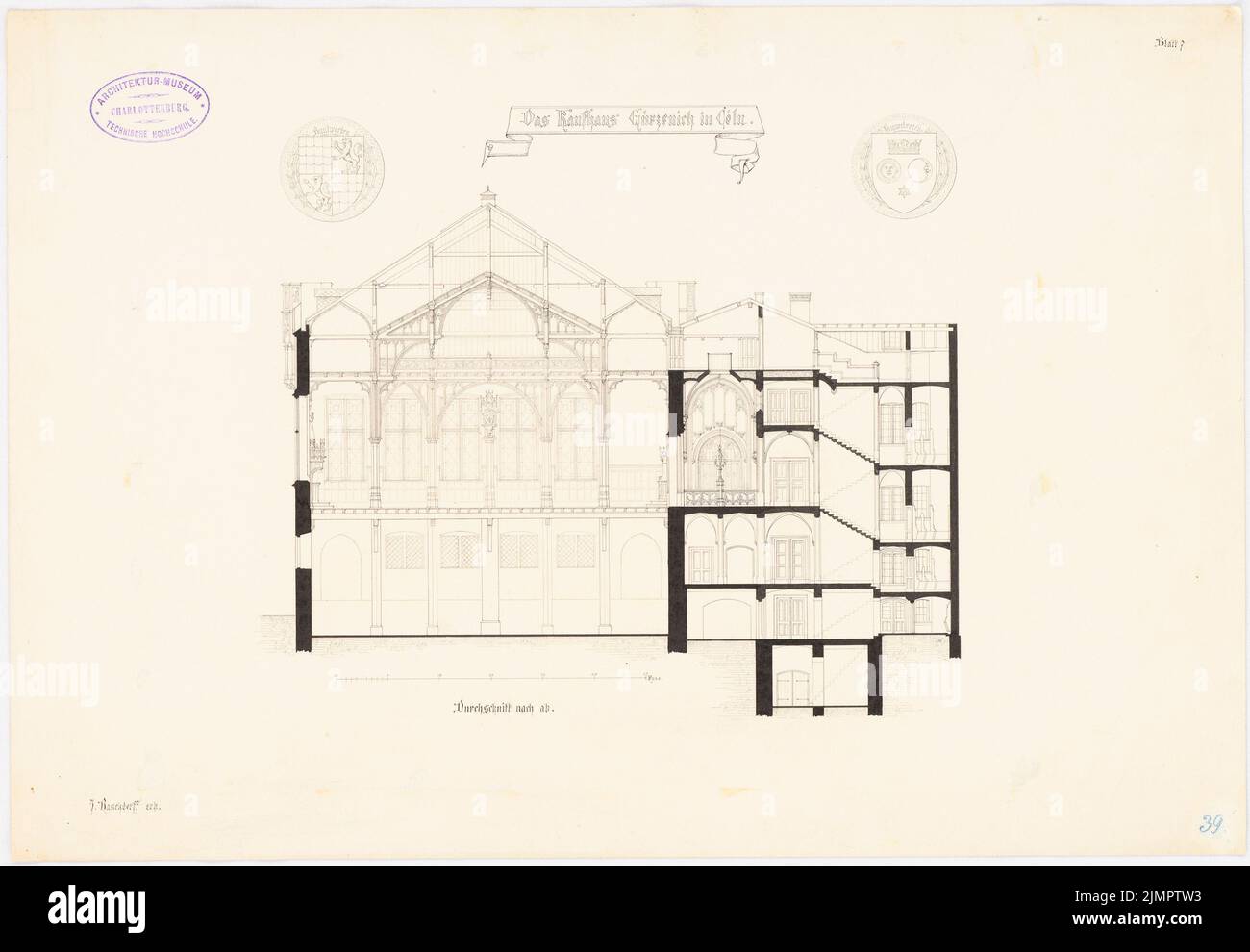 Raschdorff Julius (1823-1914), Gürzenich in Cologne. Conversion (1855 ...