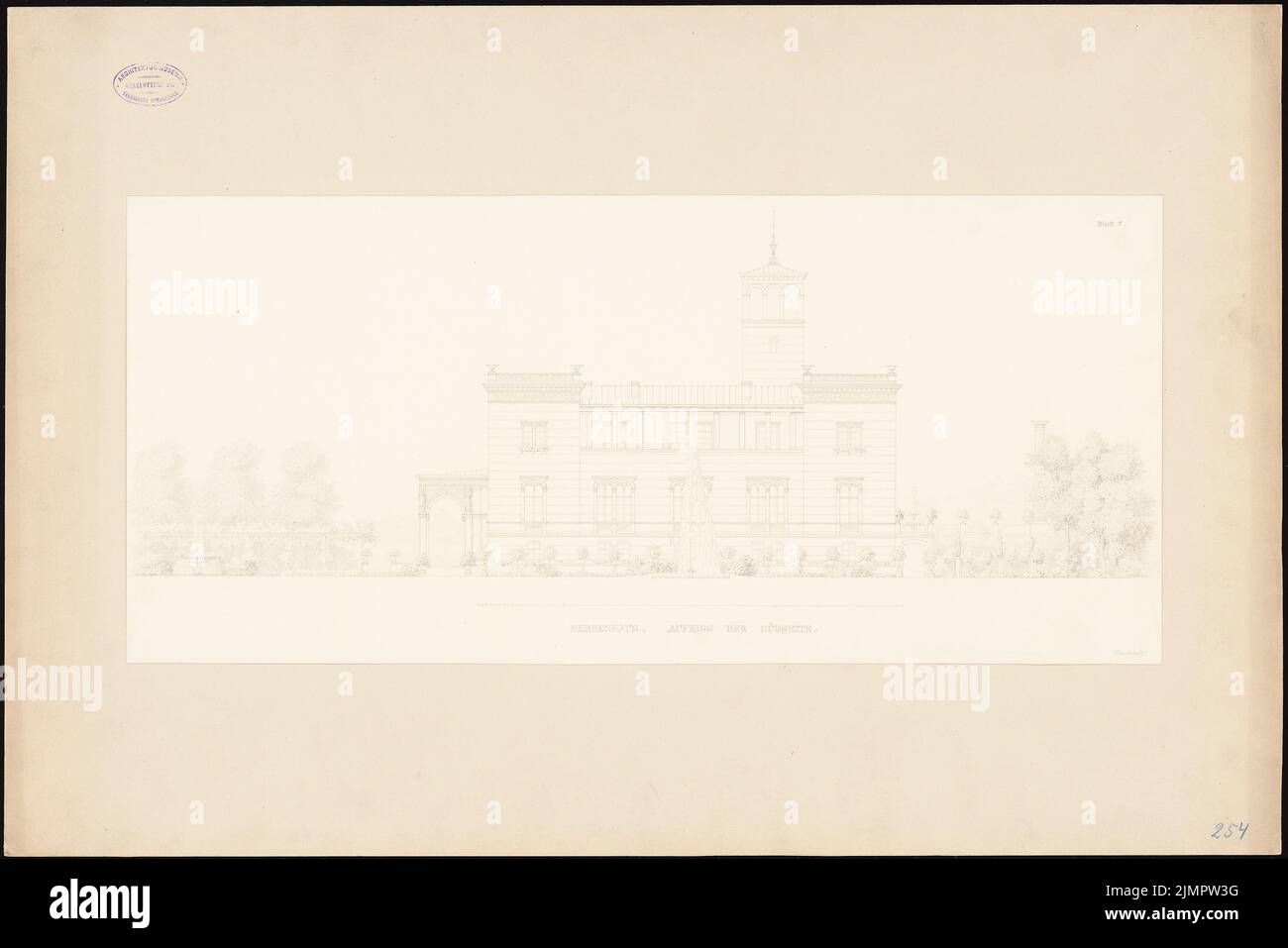 Raschdorff Julius (1823-1914), Gutshof with brick factory. Manor house ...