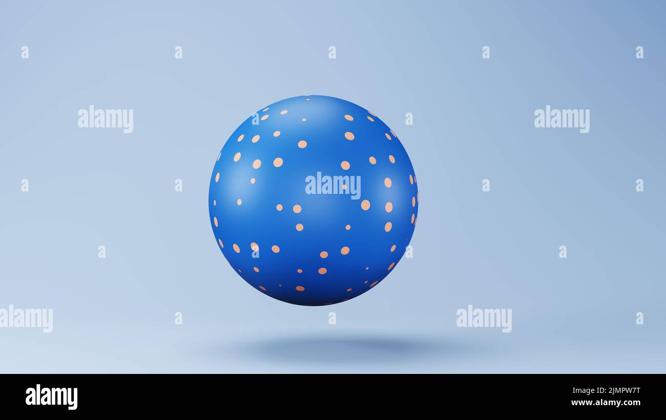 abstract blue sphere with dots, 3d render Stock Photo - Alamy