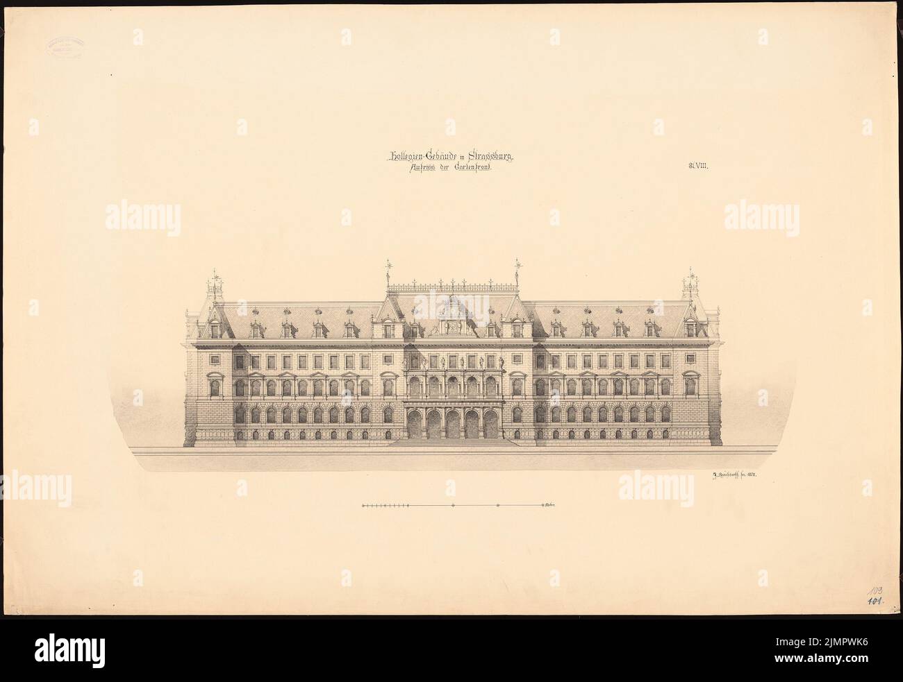 Raschdorff Julius (1823-1914), college building of the Kaiser-Wilhelm ...