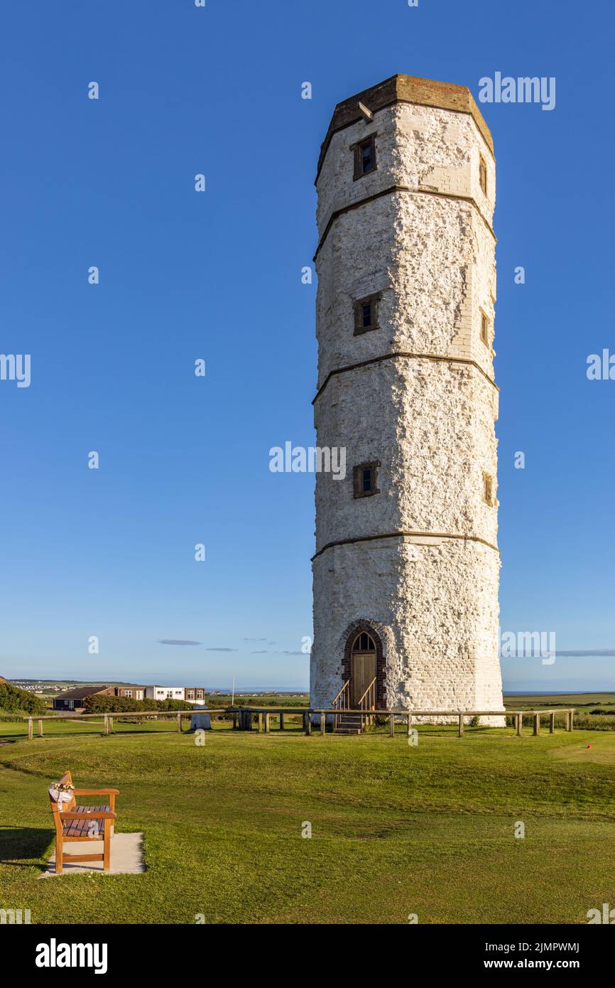 Old Flamborough Lighthouse, built in 1674, the oldest of the two ...