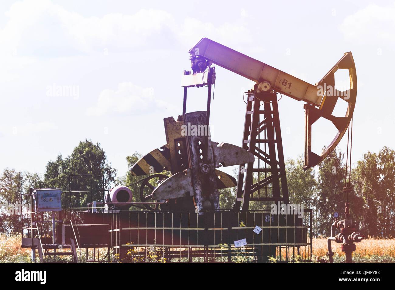 Oil injection. Oil production plant. Gas production. Oilfield site ...