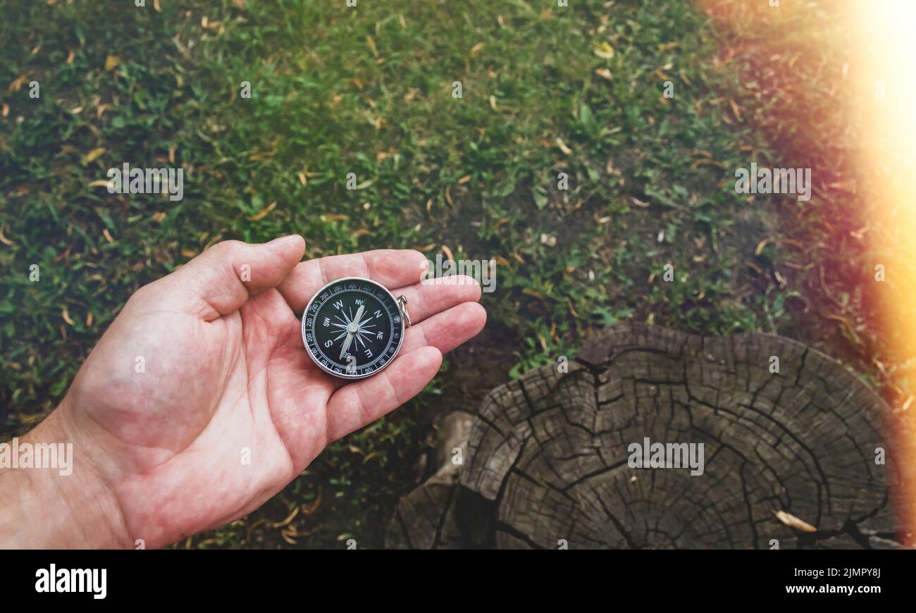 Travel and navigation. Determination of cardinal points by compass ...