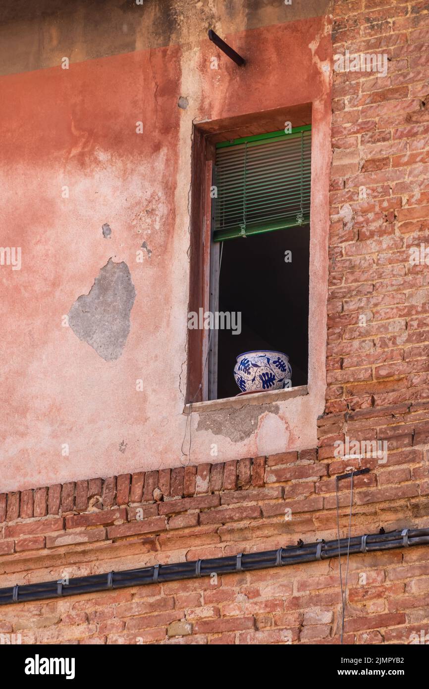 Ceramic In An Open Window Seen In Siena Stock Photo - Alamy