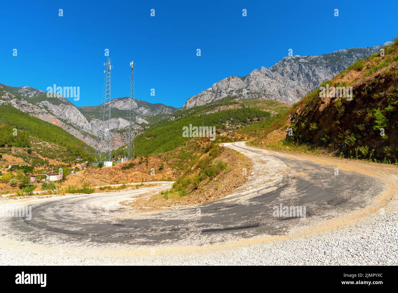 Panoramic country road in the mountains of southern Turkey Stock Photo ...