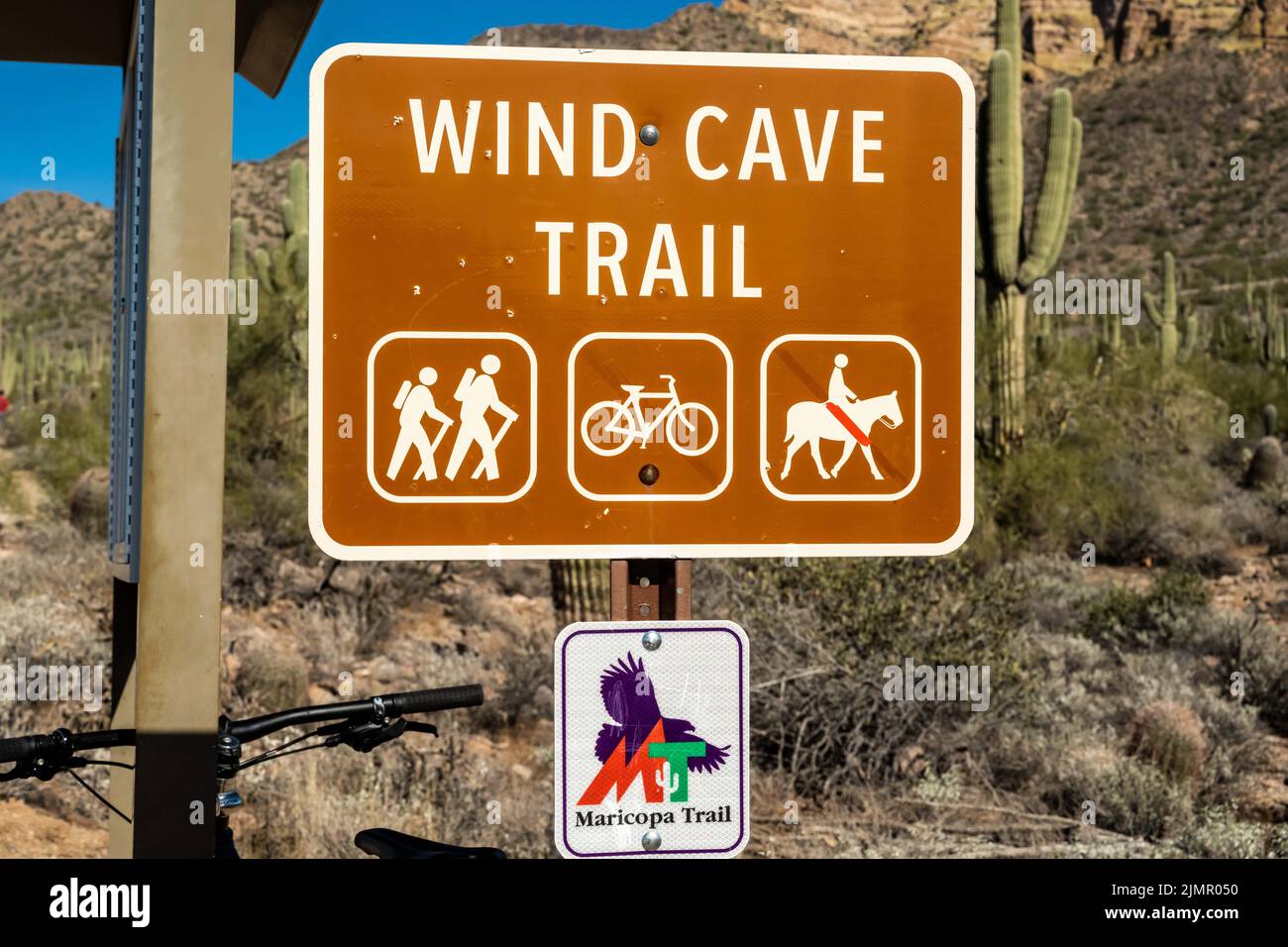 A description board for the trail in Mesa, Arizona Stock Photo - Alamy