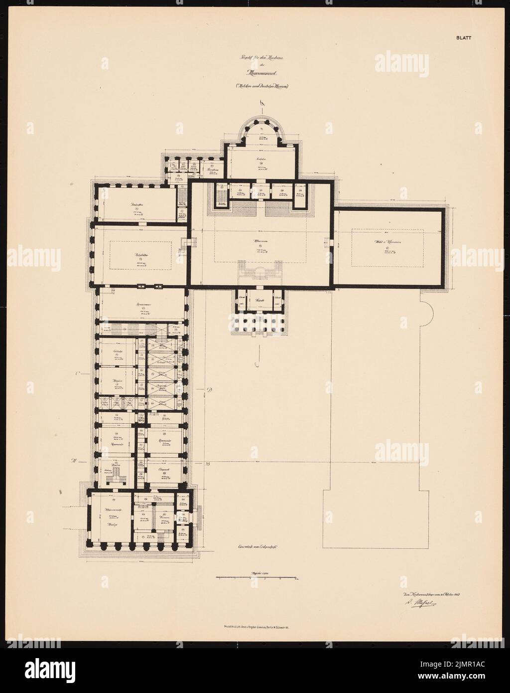 Messel Alfred (1853-1909), Museum Island, Berlin. Antique and German ...