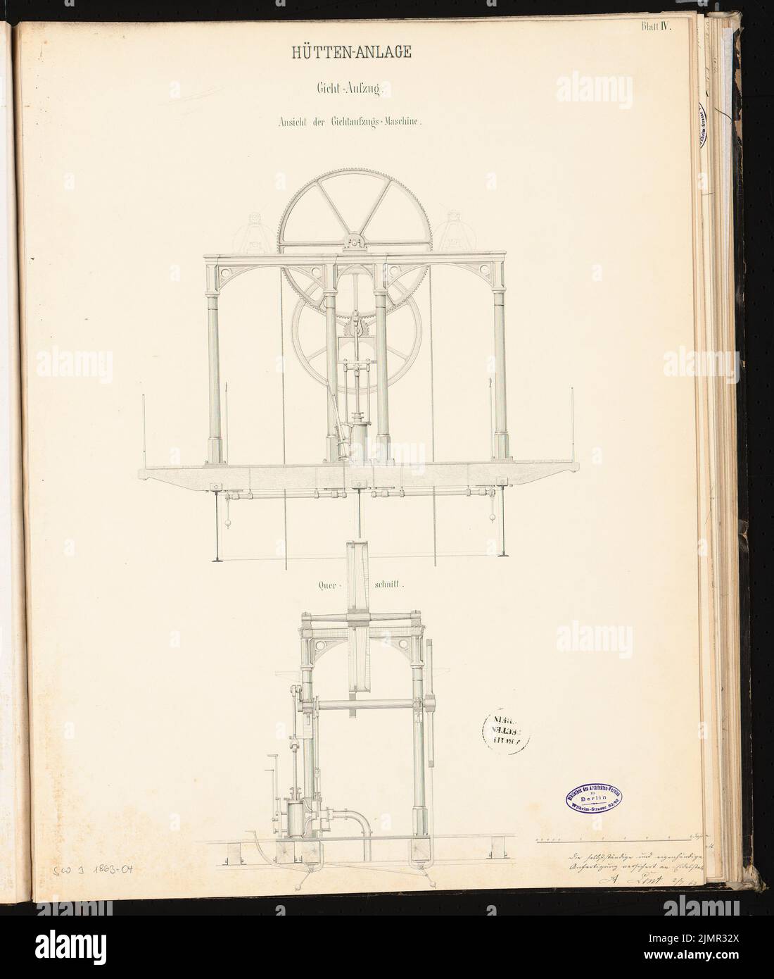 Lent Alfred (1836-1915), blast furnace system with a connecting railway ...