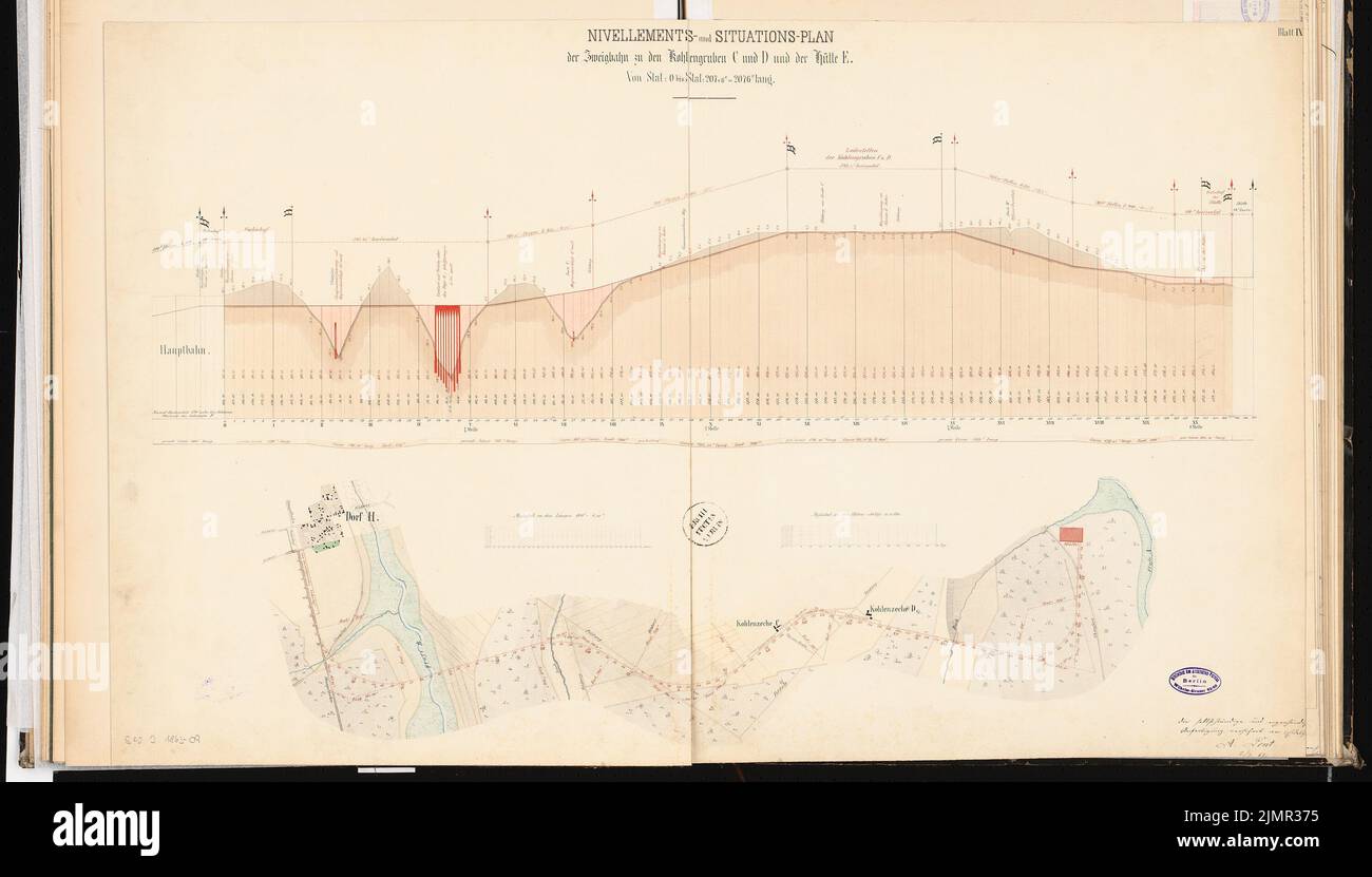 Lent Alfred (1836-1915), blast furnace system with a connecting railway ...