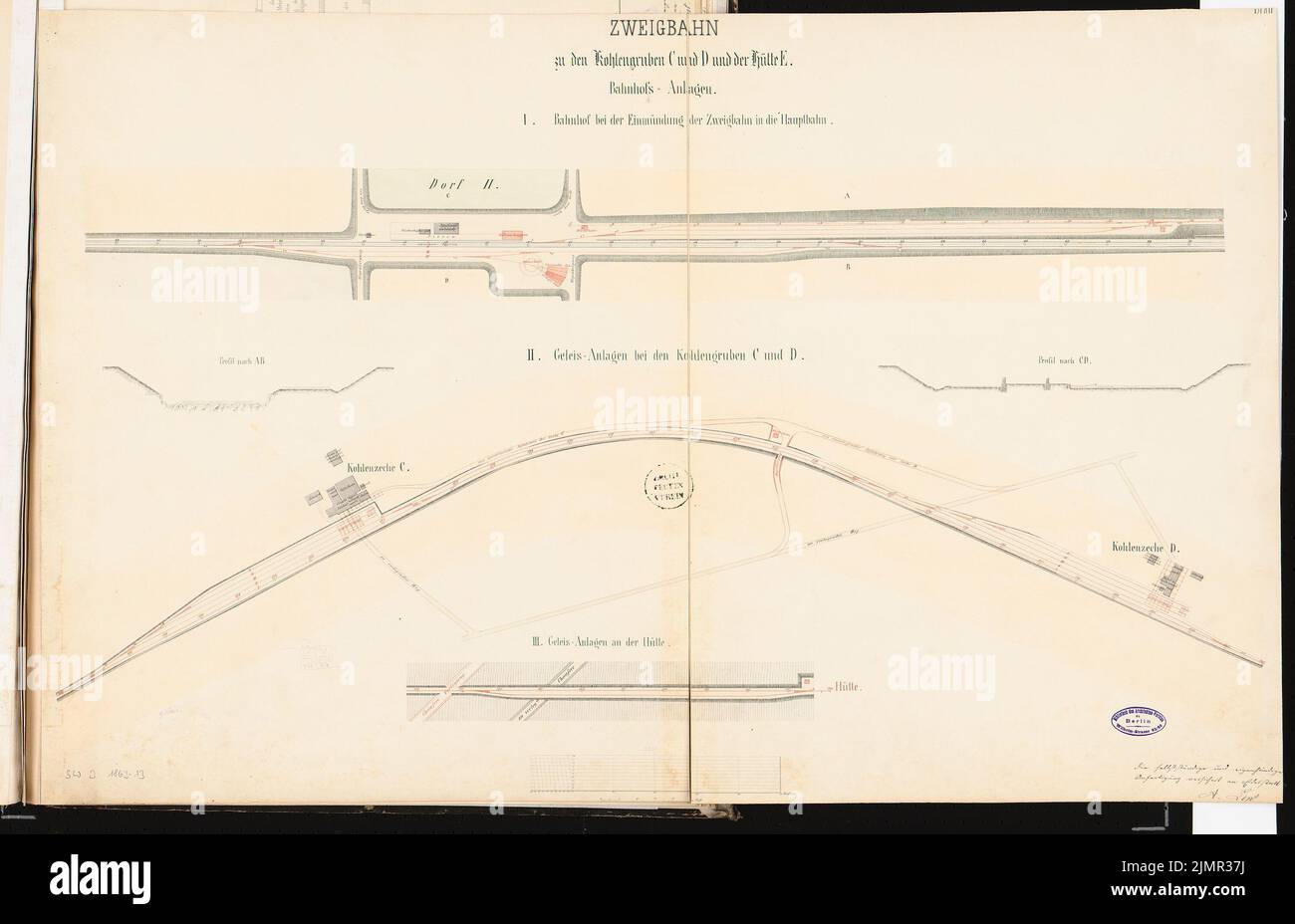 Lent Alfred (1836-1915), blast furnace system with a connecting railway ...