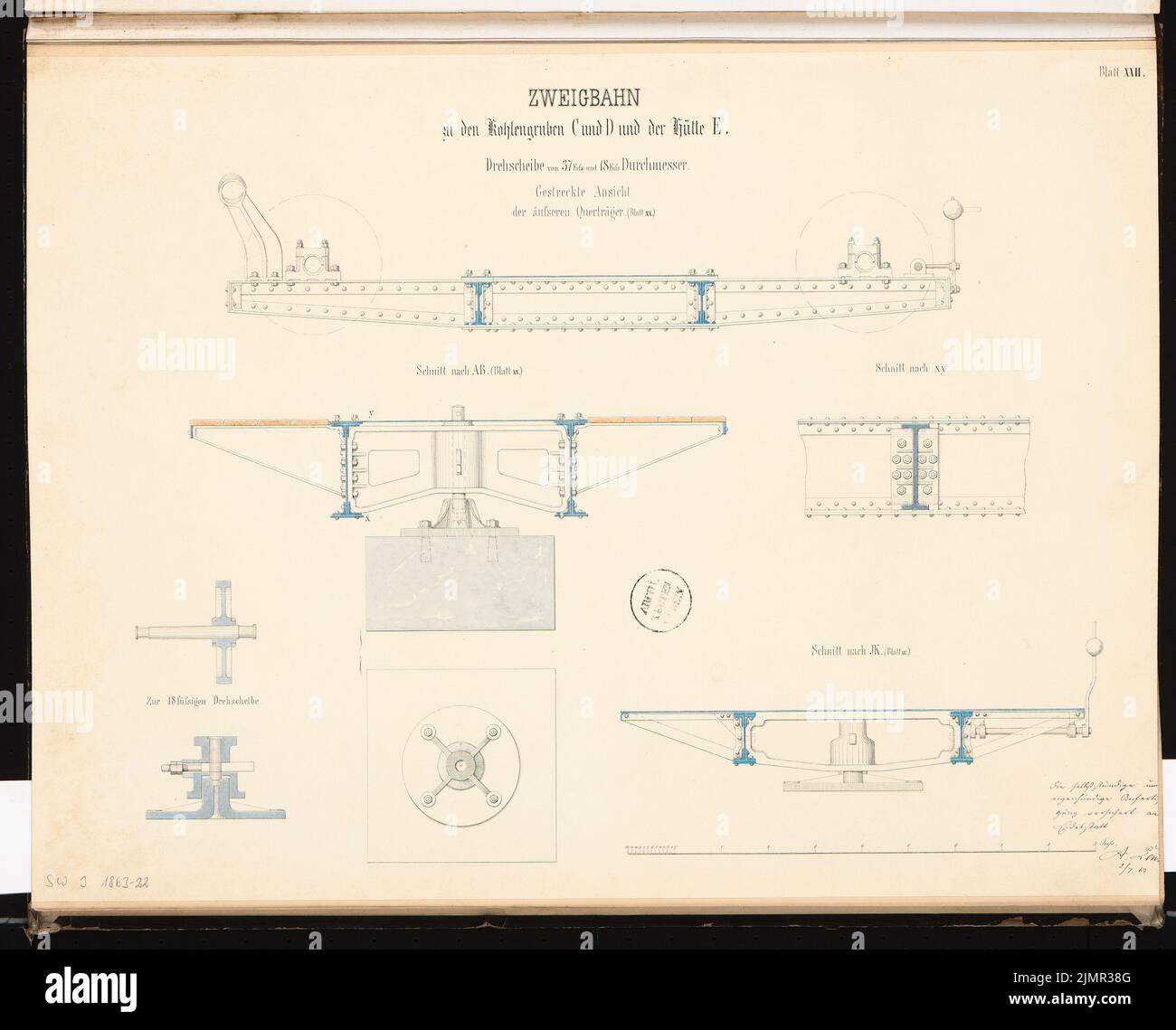 Lent Alfred (1836-1915), blast furnace system with a connecting railway ...