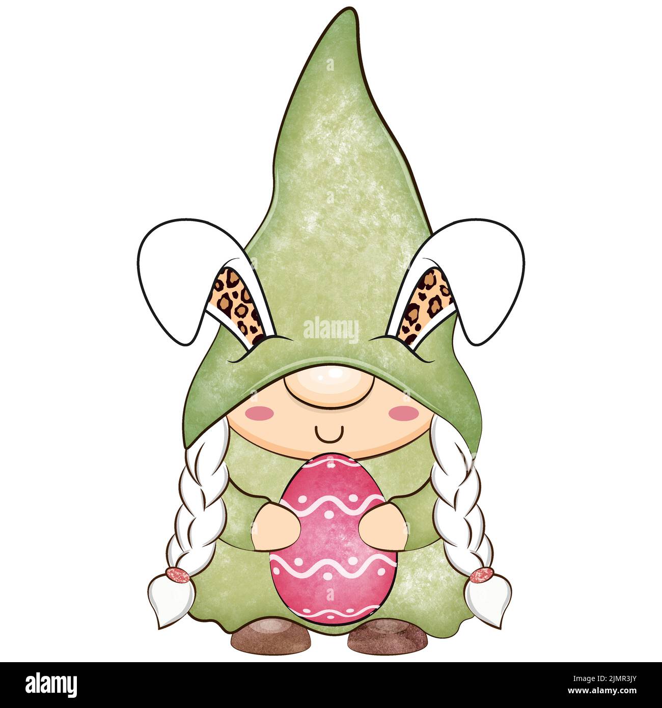 Cute easter gnome. Happy Easter holiday illustration Stock Photo - Alamy