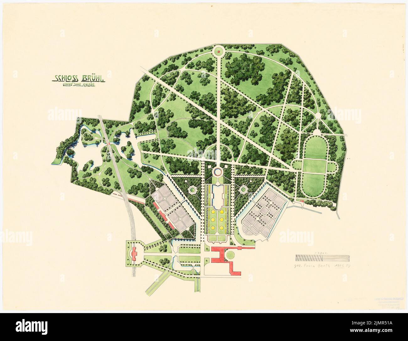 Barth Erwin (1880-1933), Park Castle Schloss Brühl (approx. 1902 ...