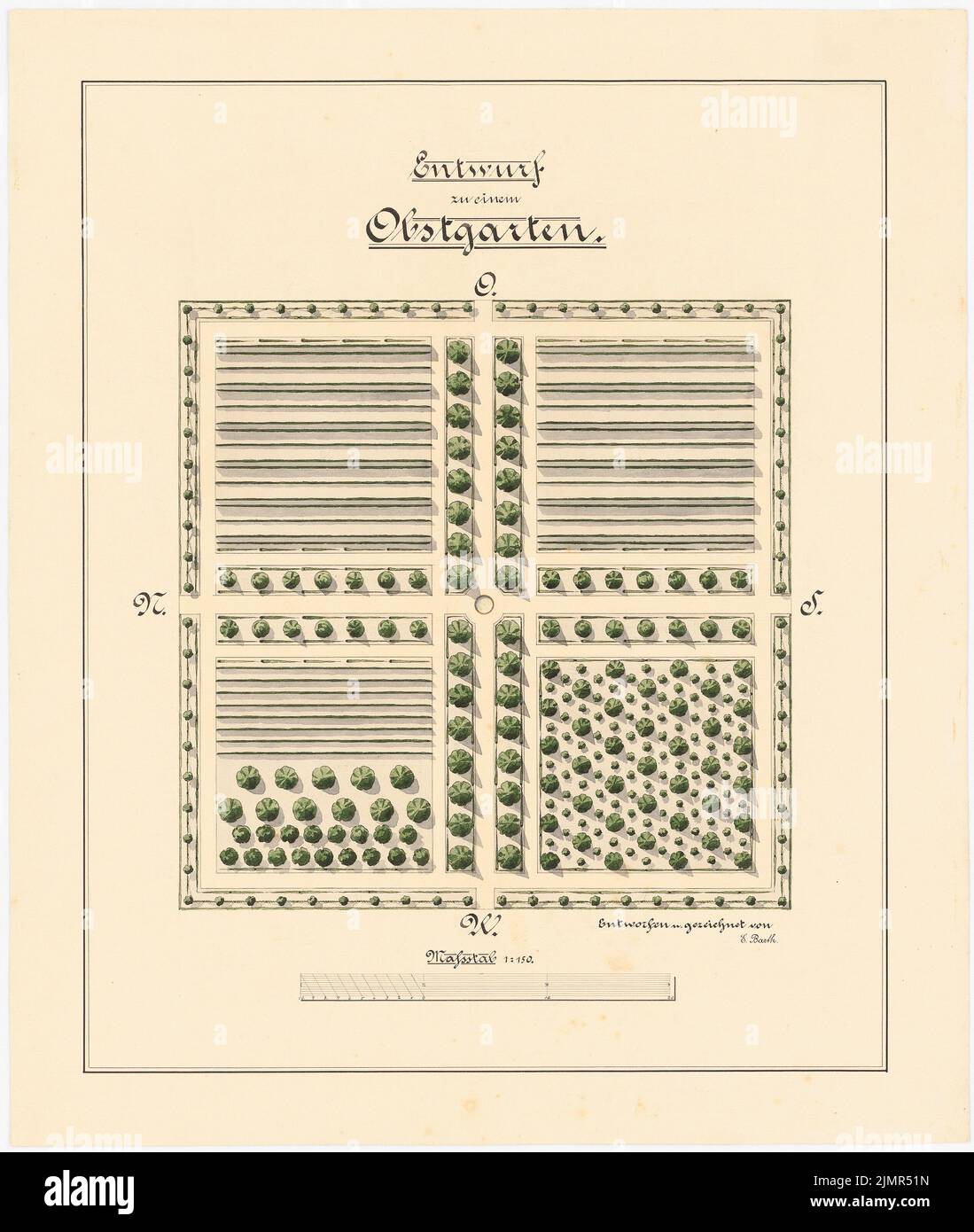 Barth erwin 1880 1933 obstgarten obstgarten im grundriss 1 hi-res stock ...