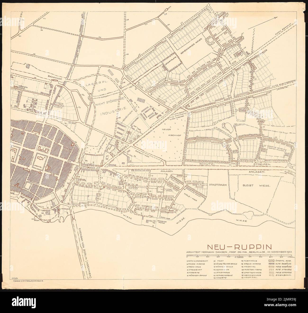 Jansen Hermann (1869-1945), development plan of the city expansion ...