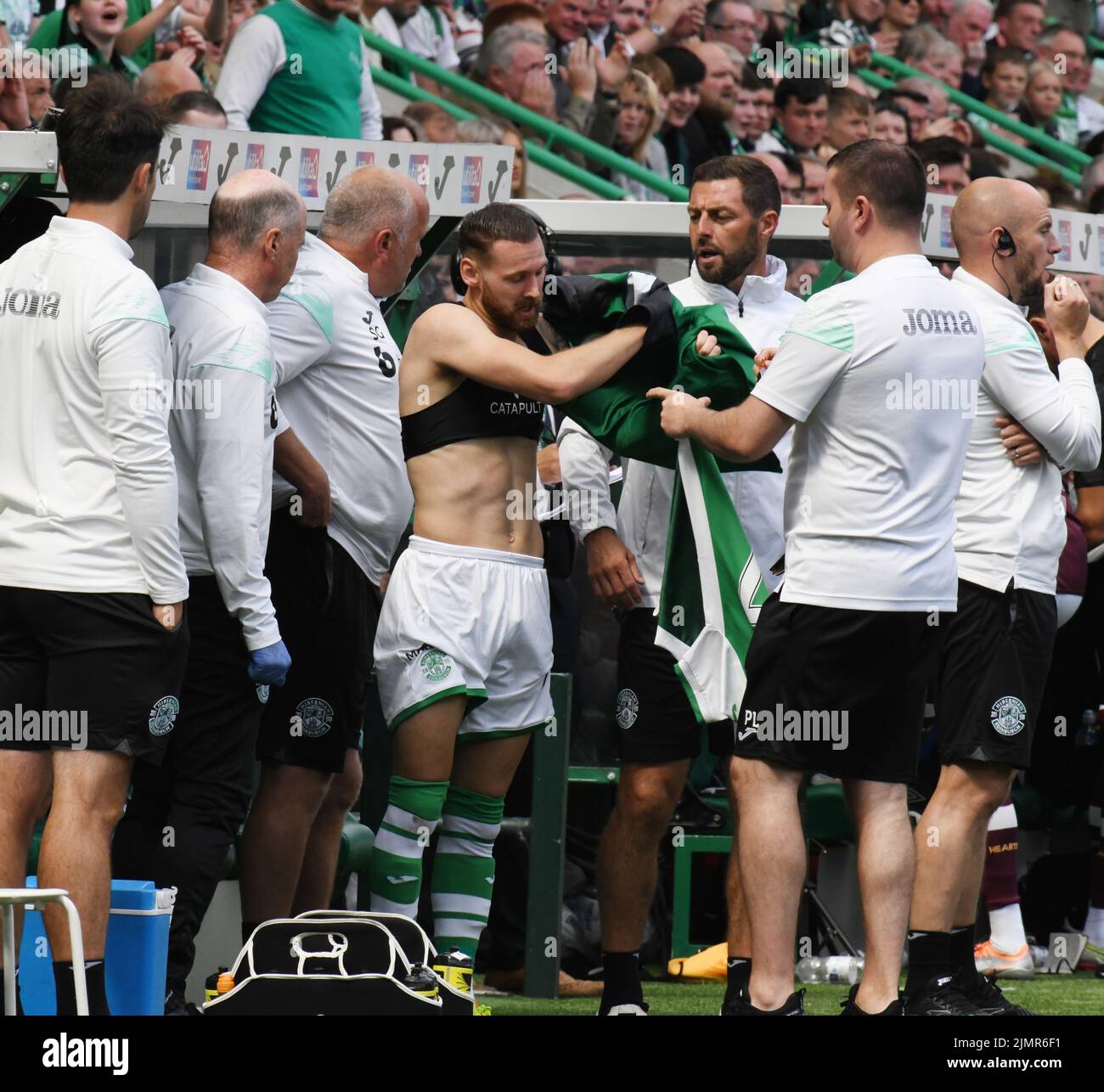 Easter Road Stadium Edinburgh.Scotland.UK.7th Aug 22 Hibs v Hearts ...