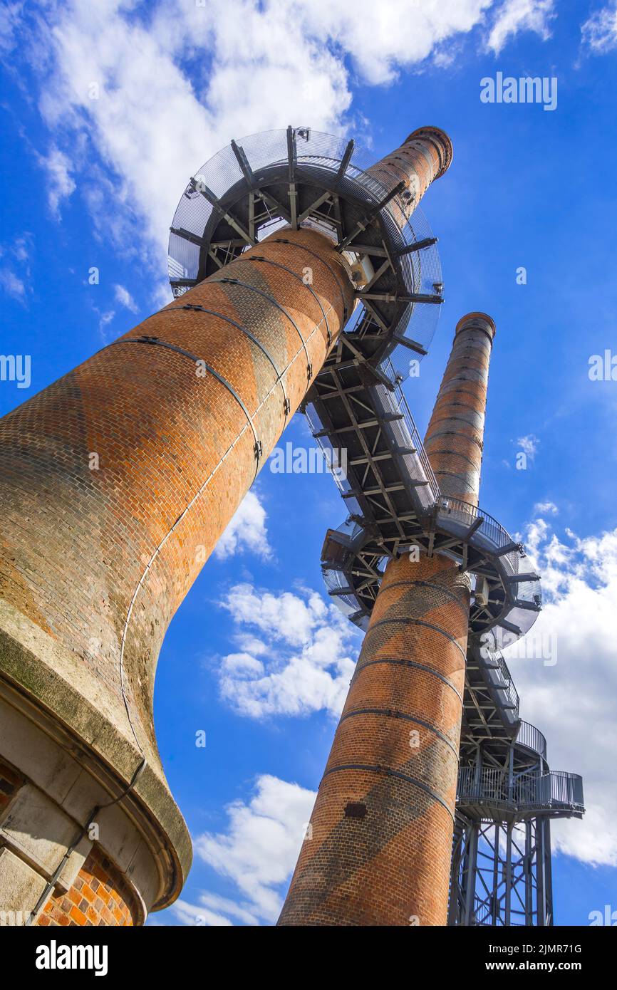 Famous chimneys of the 19th century Le Manu arms factory, with an 18 ...