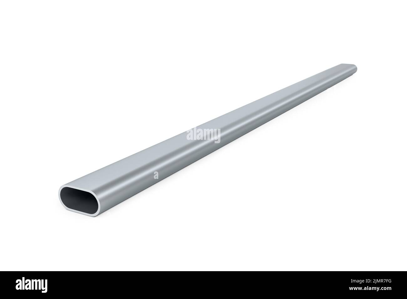 Single oval steel tube isolated on white background - 3d illustration ...