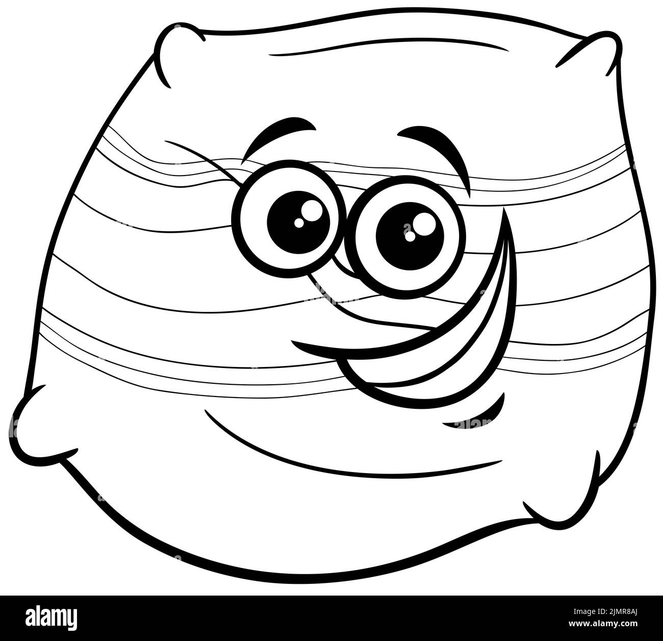 Funny pillow clip art cartoon illustration coloring page Stock Photo ...