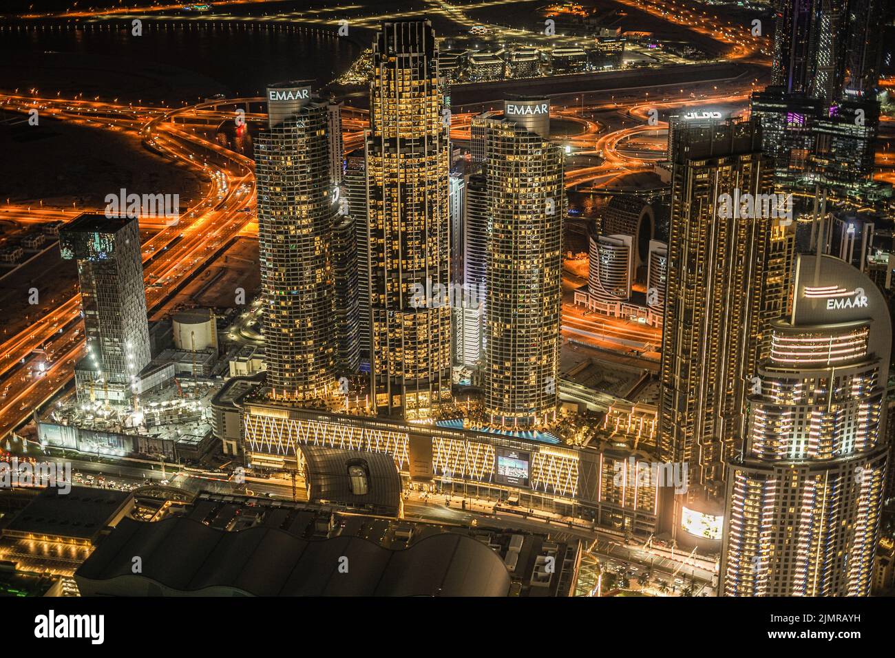 Dubai night view seen from the observation deck of Burj Khalifa Stock Photo - Alamy