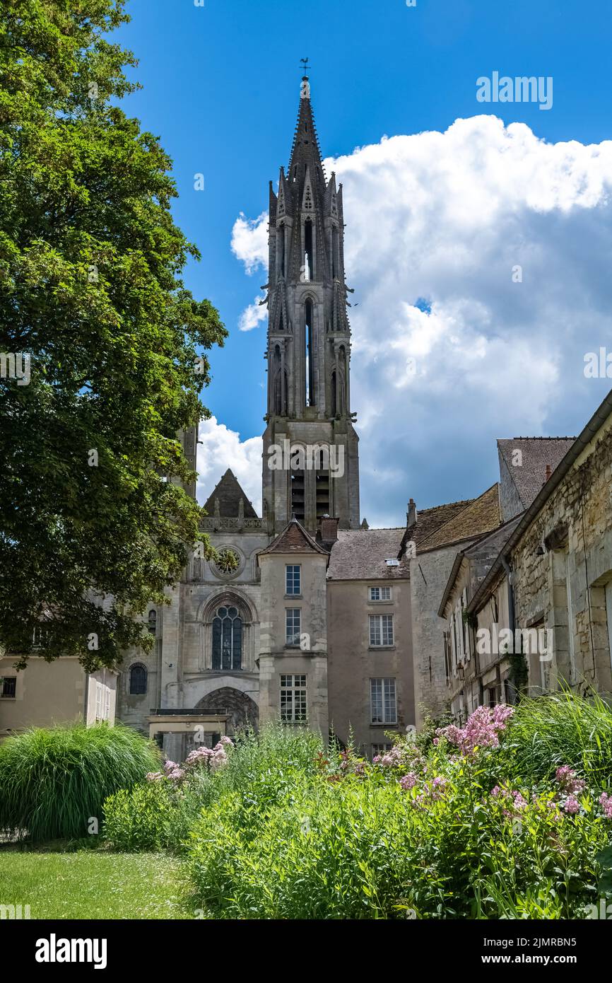 Senlis, medieval city in France, the Notre-Dame cathedral in the ...