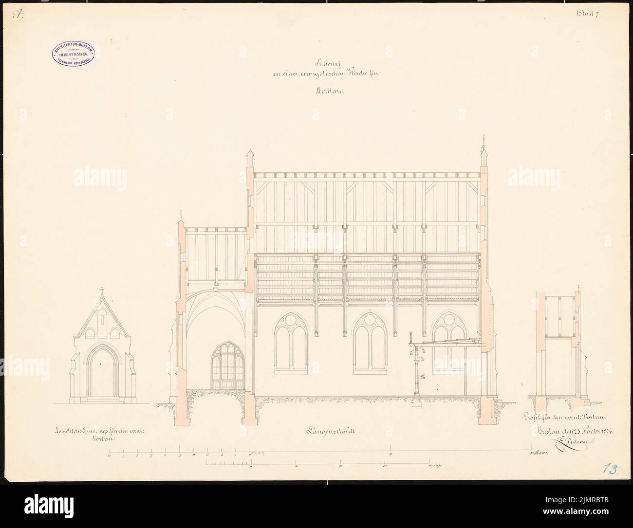Modlau wiederaufbau 1 projekt langsschnitt 1 hi-res stock photography ...