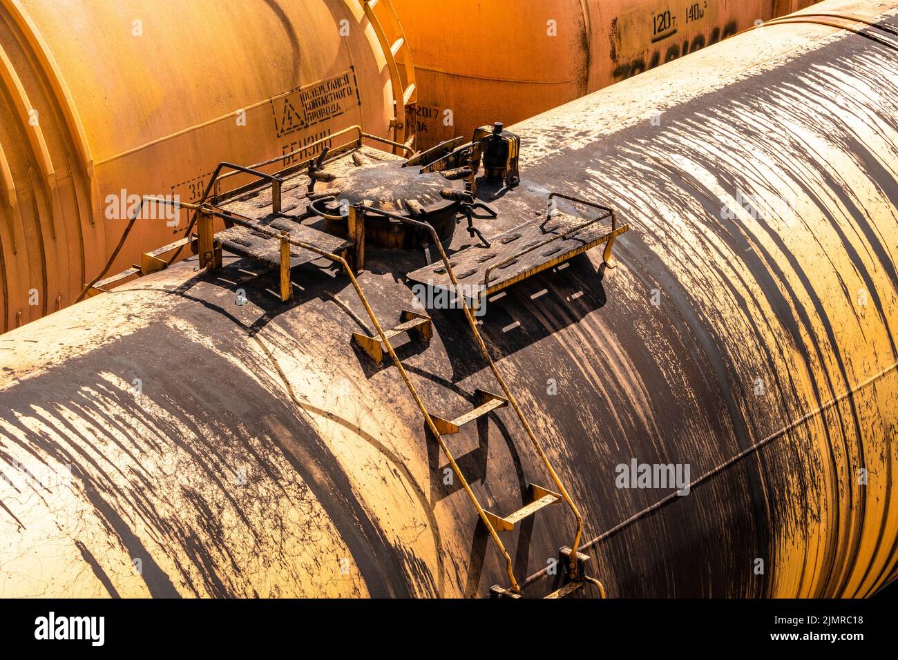 Ladder with access to a large cargo tank Stock Photo - Alamy