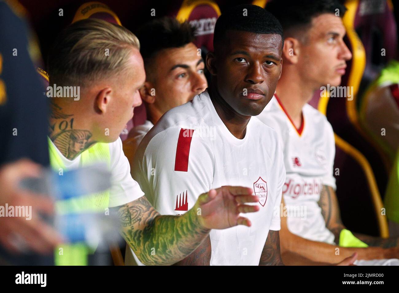 Georginio Wijnaldum of Roma on the bench before the Pre-season Friendly ...