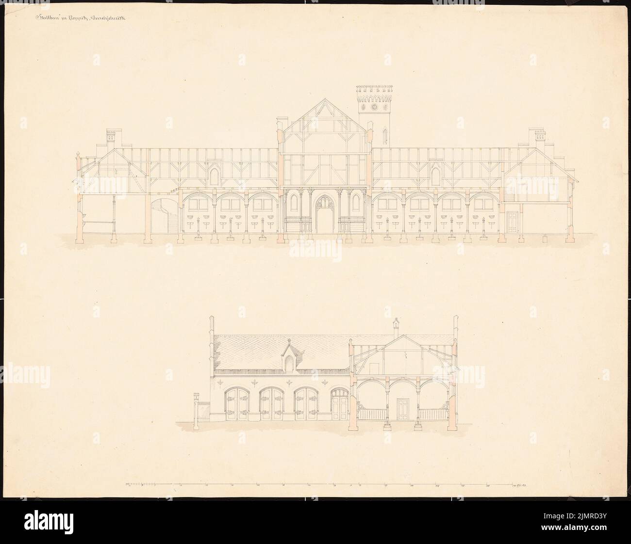 Schloss in koppitz pferdestall 1863 hi-res stock photography and images ...
