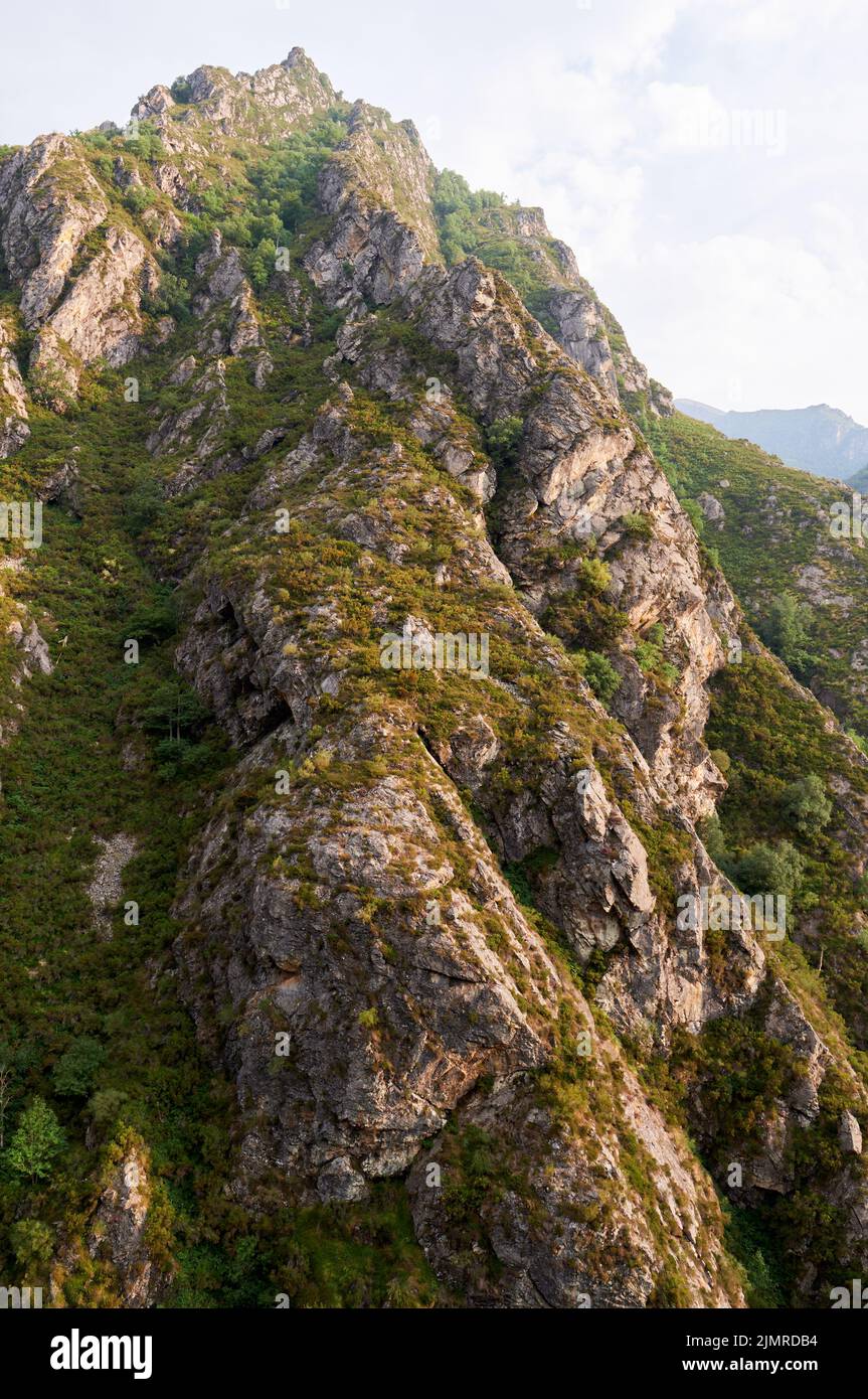 The Picos de Europa (Peaks of Europe), a mountain range extending for ...