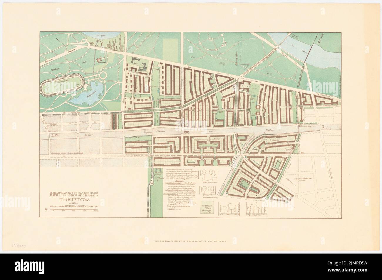 Jansen Hermann (1869-1945), development plan for Berlin-Treptow (02. ...
