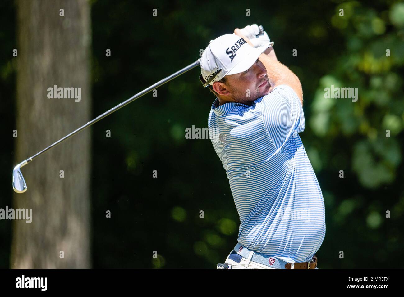 August 7, 2022: Matthew NeSmith tees off on two during the final round ...