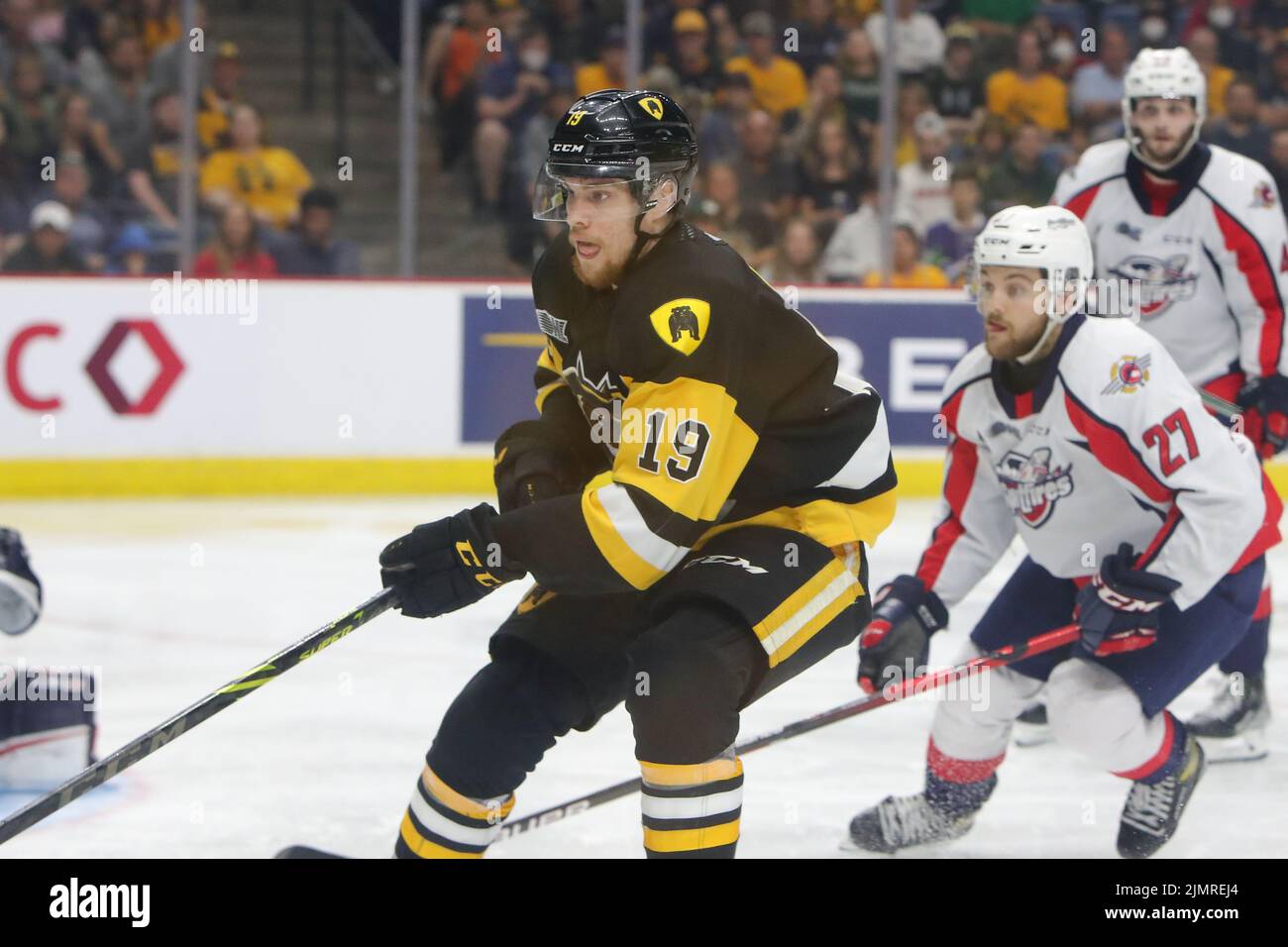 (Editorial Only) Giordano Biondi(17) of the Hamilton Bulldogs. Luke ...