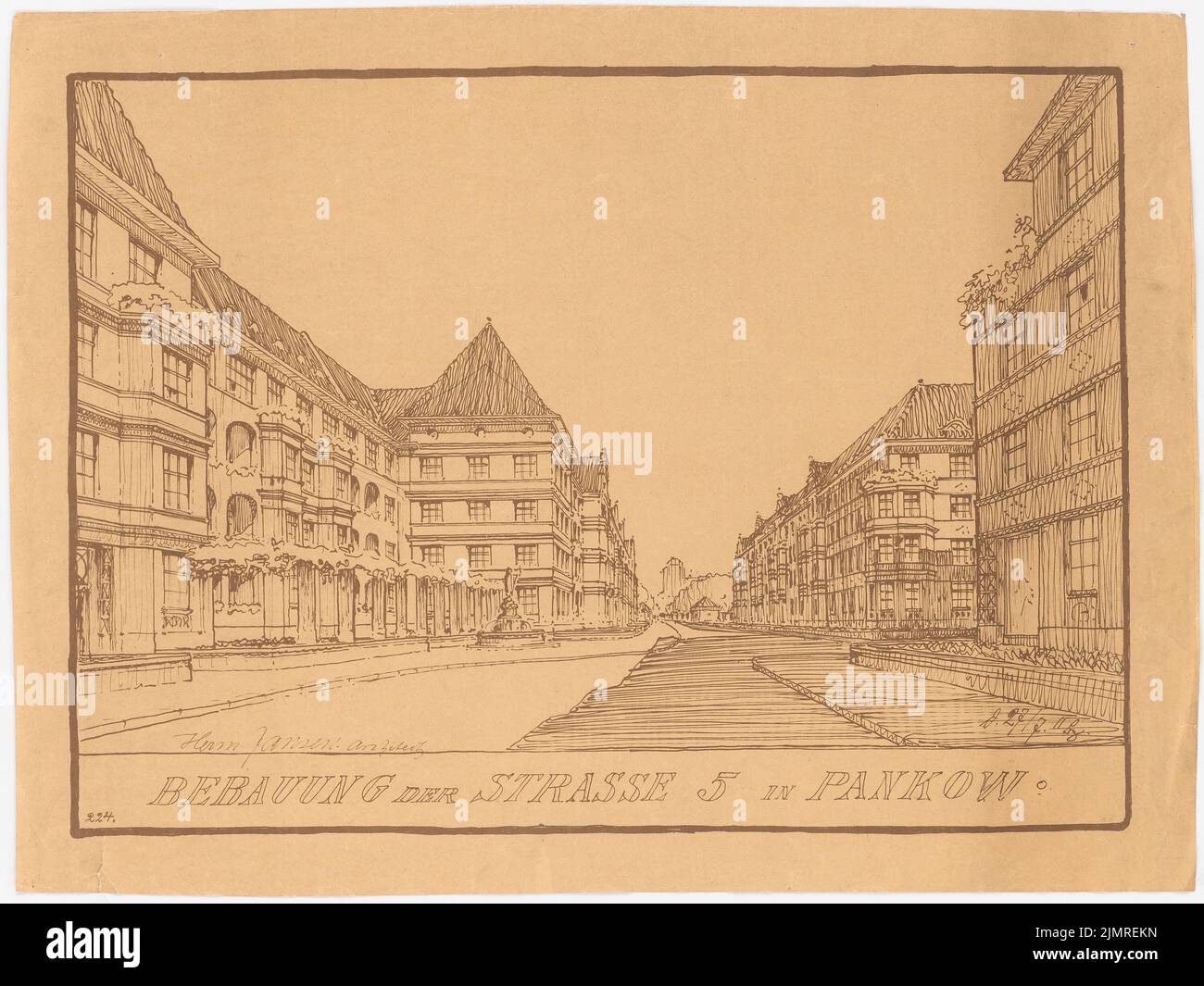 Jansen hermann 1869 1945 bebauung der strasse 5 iv hi-res stock ...