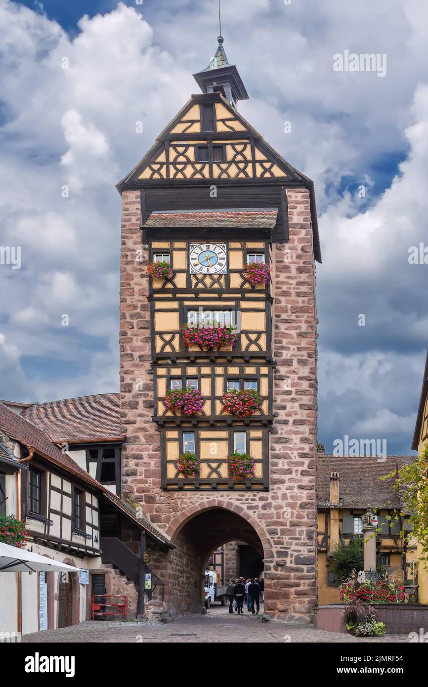 Dolder Tower, Riquewihr, France Stock Photo - Alamy