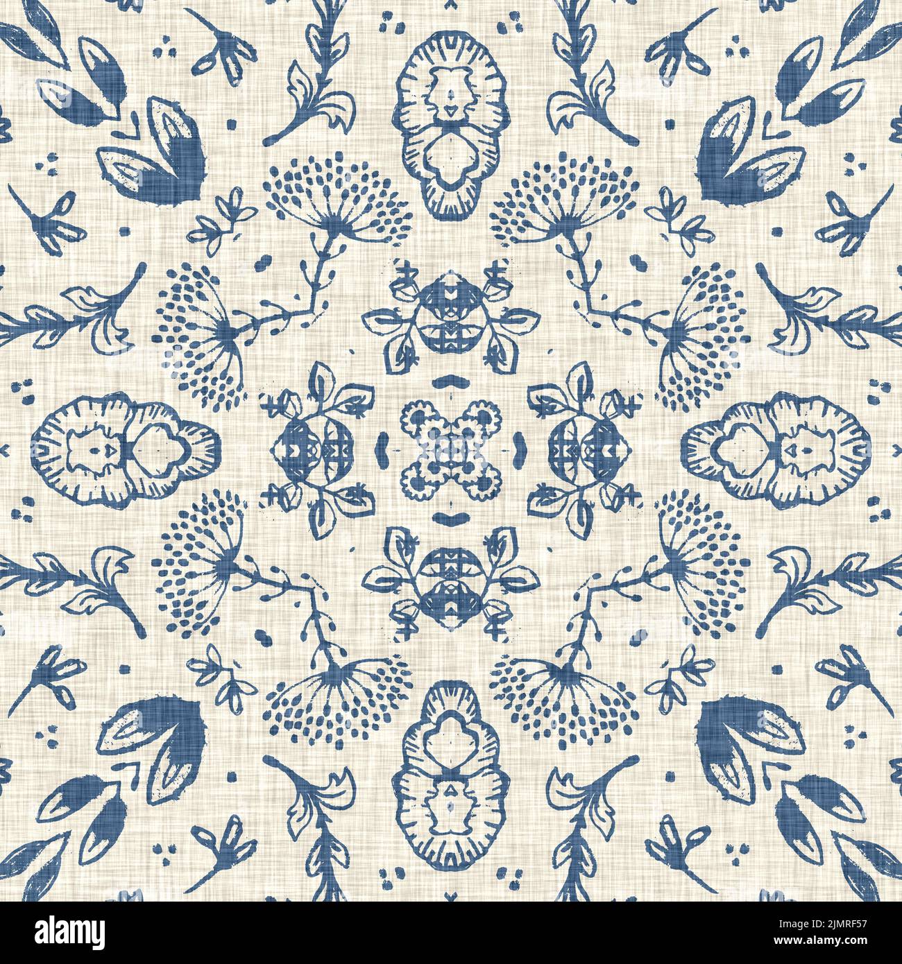 French blue floral french printed fabric pattern for shabby chic home ...
