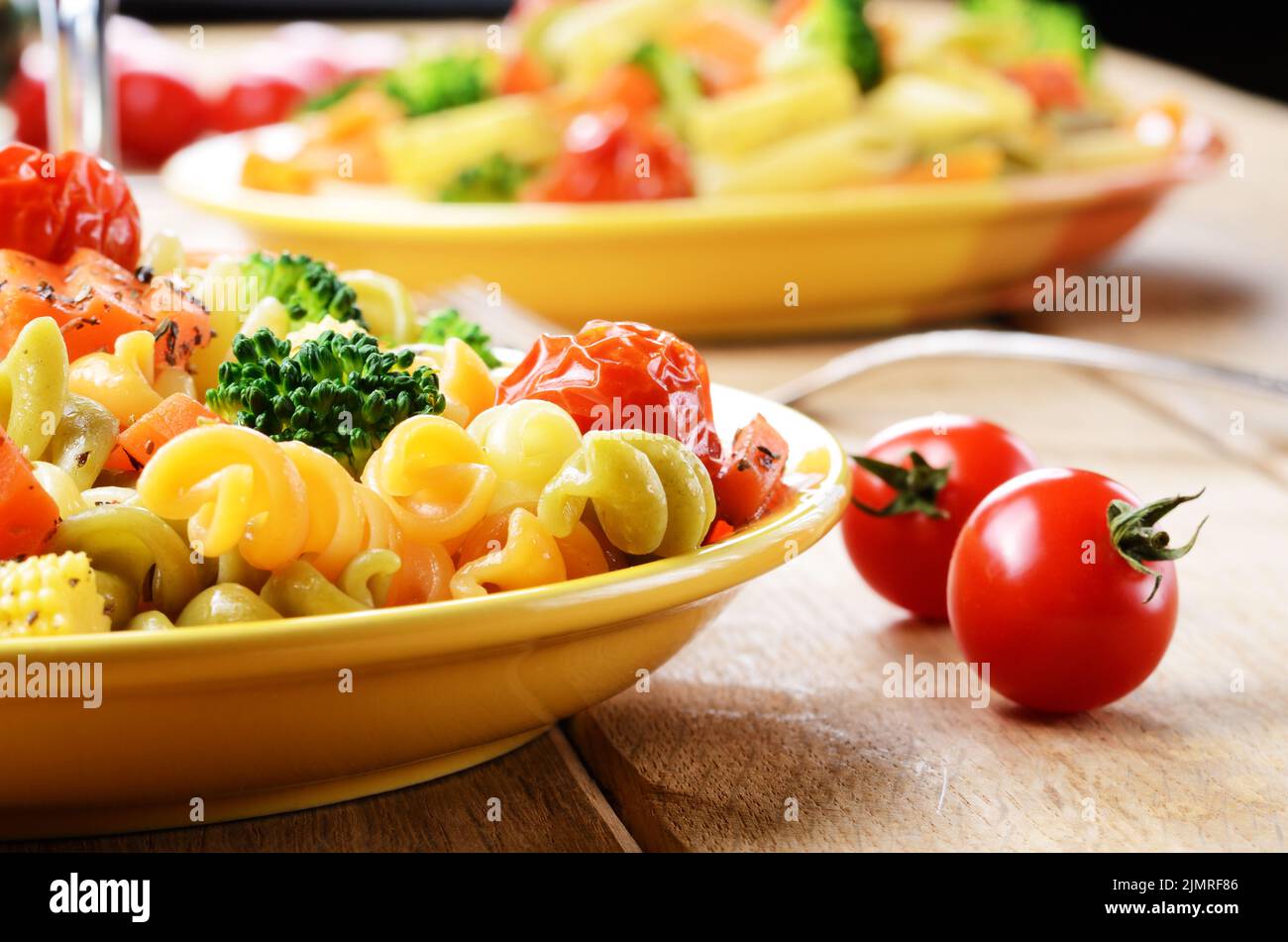 Pasta fusilli salad Stock Photo - Alamy