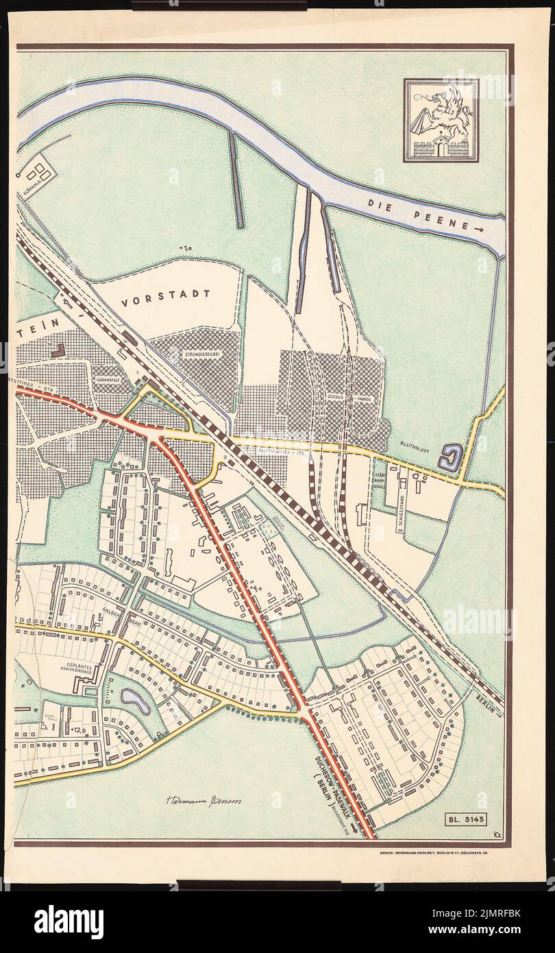 Jansen Hermann (1869-1945), development plan and city expansion Anklam ...