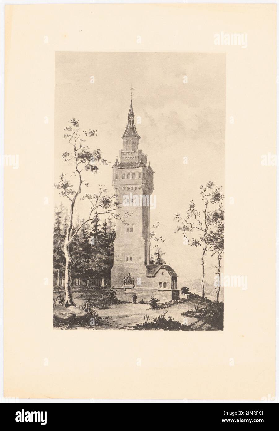 Jansen Hermann (1869-1945), lookout tower in the Aachen forest (approx ...
