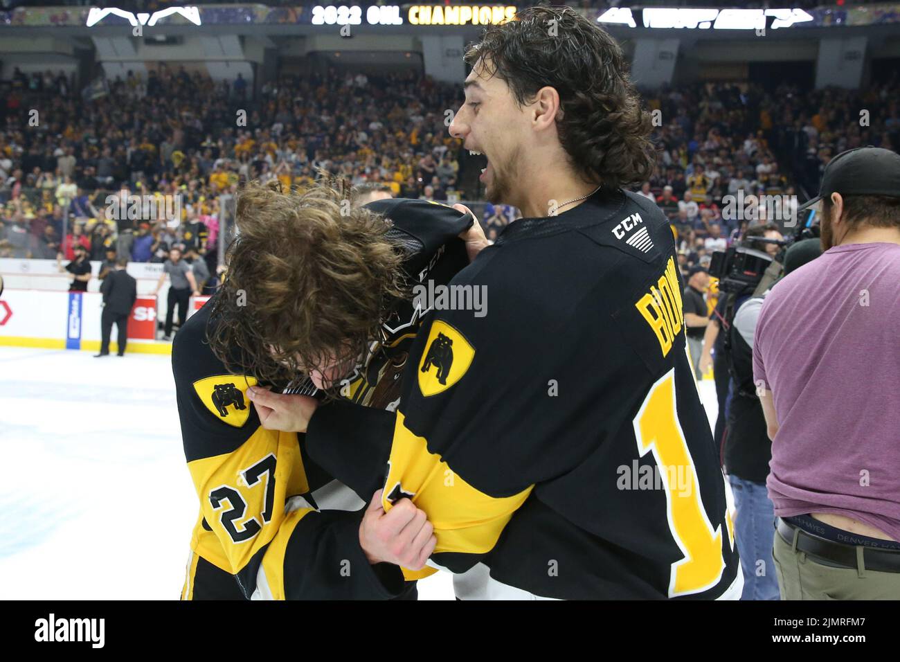 (Editorial Only) Ryan Winterton(27) of the Hamilton Bulldogs 2022 OHL ...