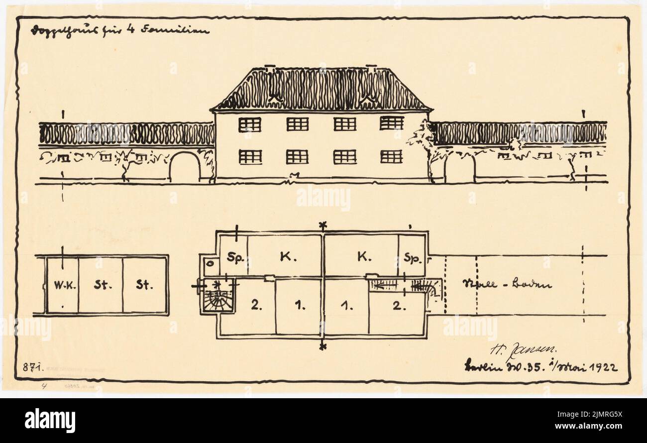Jansen Hermann (1869-1945), model houses for small settlements (May 1st ...
