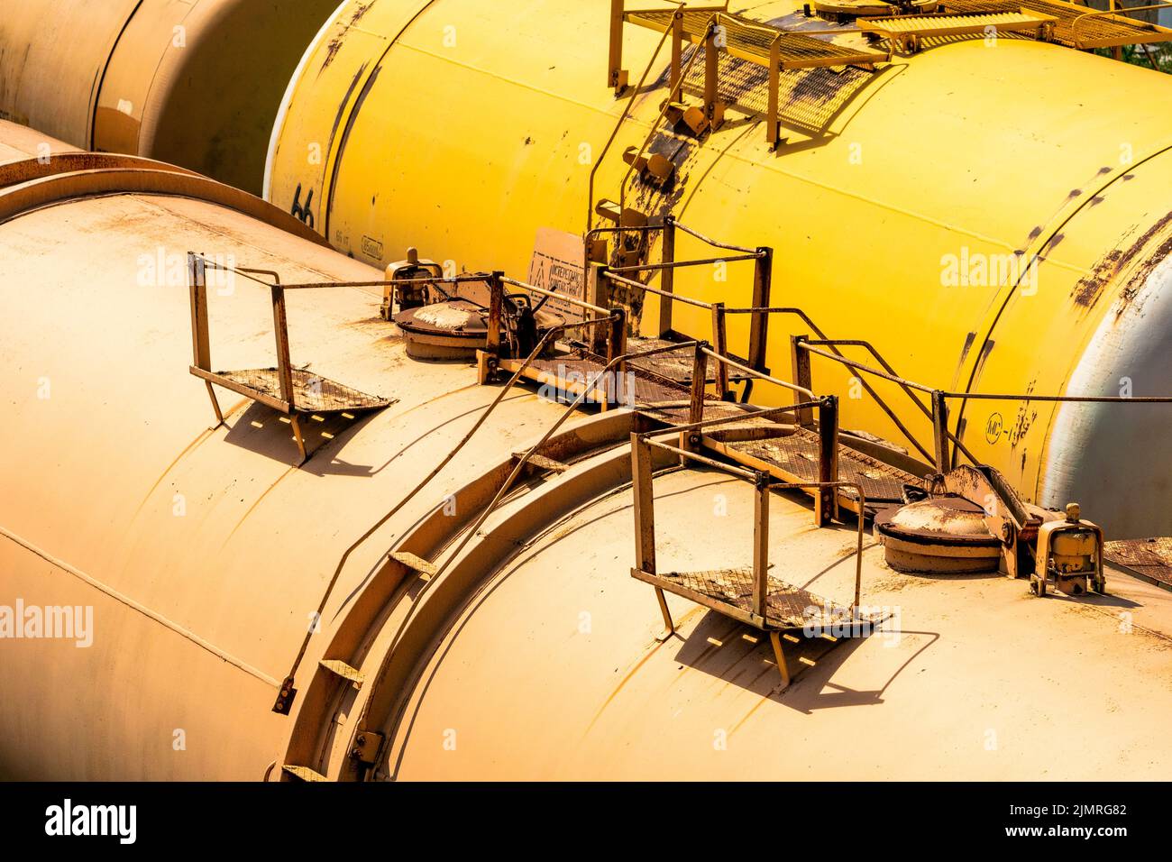 Top view of railway tanks for the transport of goods Stock Photo - Alamy