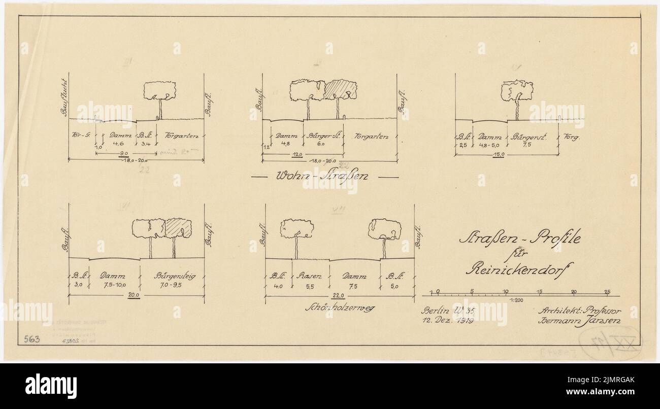 Jansen Hermann (1869-1945), development plan for Berlin-Reinickendorf ...